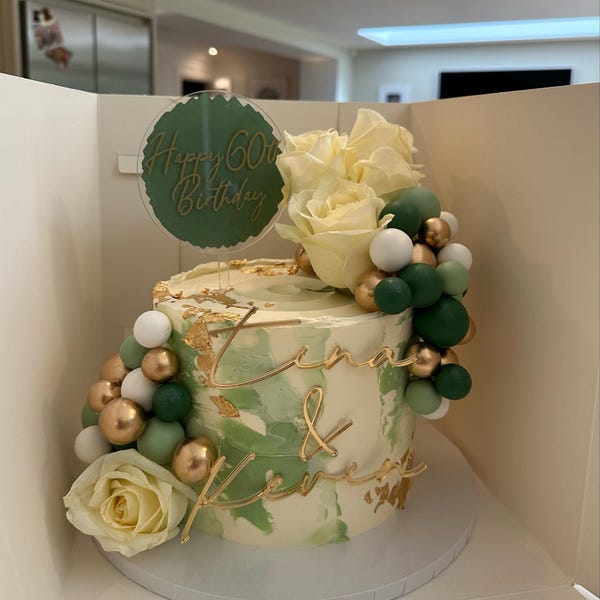 Pink Gin Cake Topper, Rose Gold Name and Age, Alcohol Cocktail Birthday ...