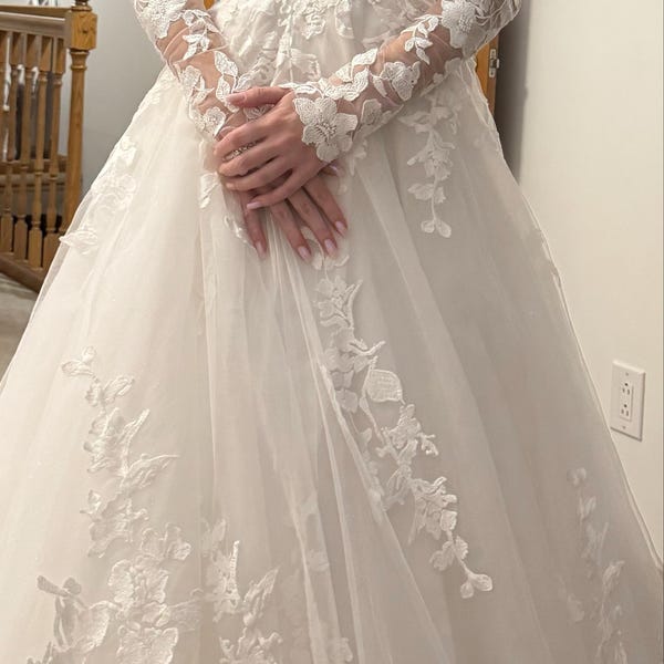 Long Fingerless Lace Gloves, Ivory Wedding Sleeves, Detachable Lace ...