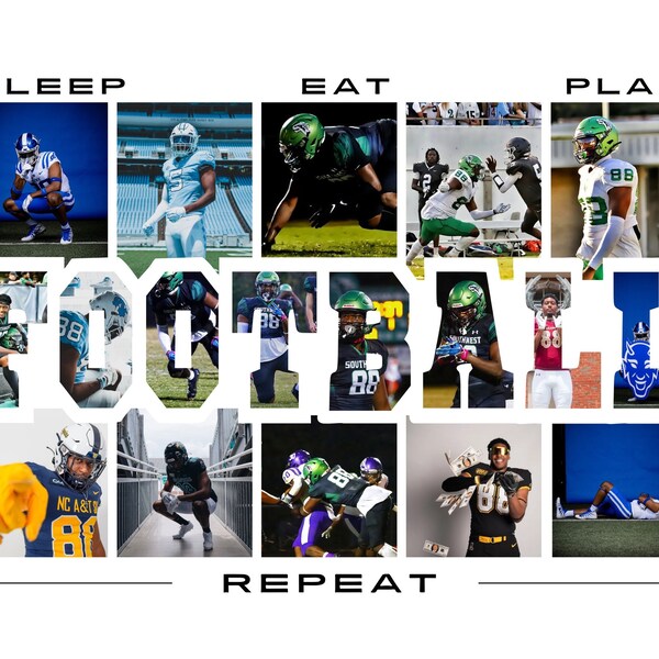 SOCCER Ball Photo COLLAGE Canva Template Sports Design Football Team ...