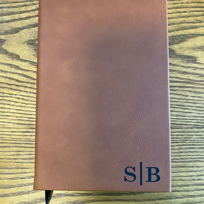 Monogrammed Journal With Lined Pages, Engraved Leather Journal ...