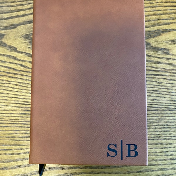 Monogrammed Journal With Lined Pages, Engraved Leather Journal ...