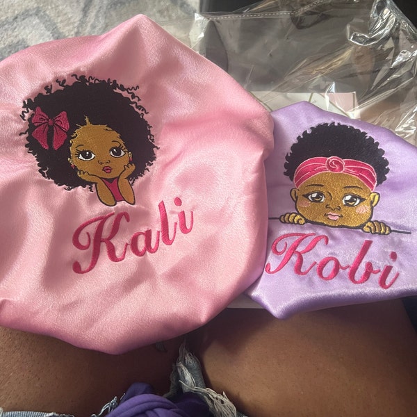 Adjustable Personalized Custom Hair Bonnets/satin Lined/kids/adult ...