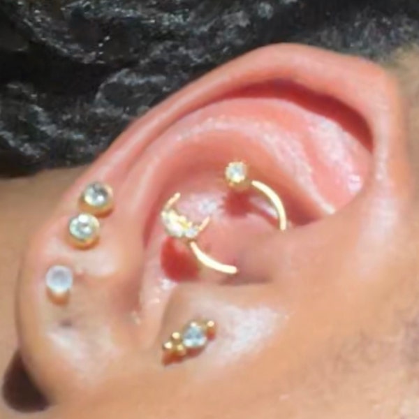 16G Sun & Star Septum Ring/daith Jewelry/cartilage Earring/helix Hoop ...