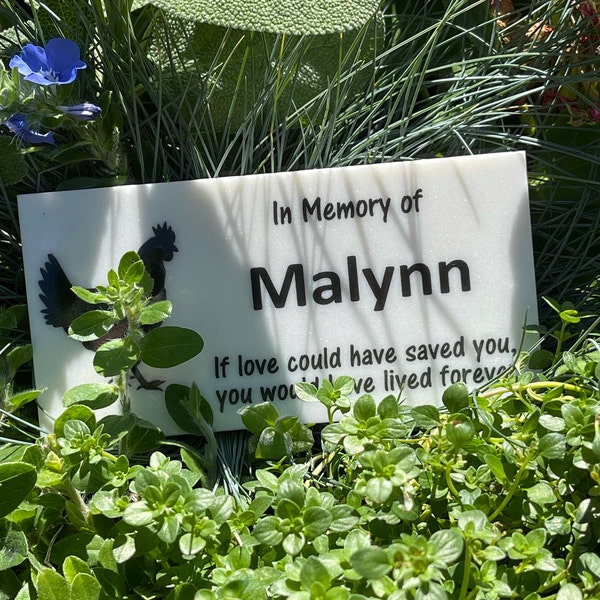 Chicken Memorial Stone -personalized Pet Keepsake - Loss of Chicken ...