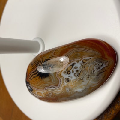 AAA Natural Polished Mexico Banded Agate Crystal Flat /palm Stones Ball ...