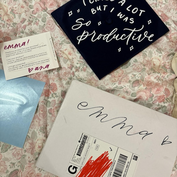I Cried a Lot but I Was so Productive Graduation Cap Vinyl Decal ...