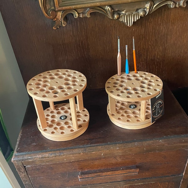 Rotating Paint Brush Holder Set, Handmade Paintbrush Holders - Etsy