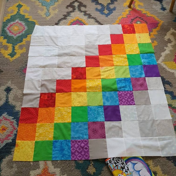 PDF | Scrap Happy Rainbow Quilt Pattern | A Simple Beginner Friendly ...
