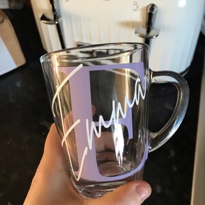 Personalized Glass Mug With Initial & Name Glass Cup Glass - Etsy