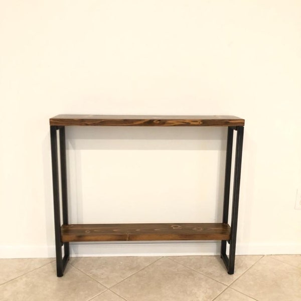 Solid Wood Console Table Lentini Design Slim Handmade Entryway Table ...