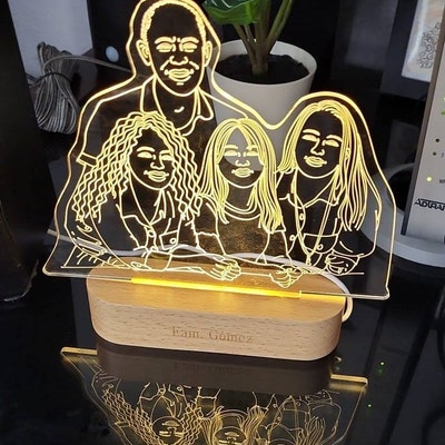 Custom Photo Lamp,custom 3D Lamp Gift,custom Line Art Photo Lamp,custom ...