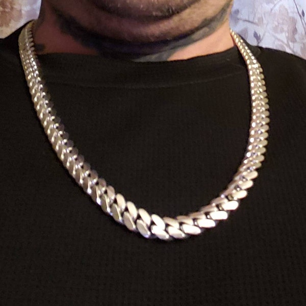 9mm 999 Pure Solid Silver Hand Made Cuban Link Chain 20inch - Etsy