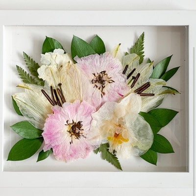 11x14 Custom Floral Shadow Box Wedding Flower Shadow Box - Etsy