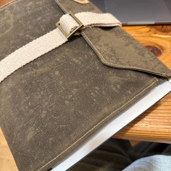 Large Waxed Canvas Journal Pouch, Roll up Pencil Case Pen Holder, Art ...