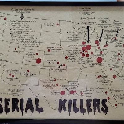 American Serial Killers Map - Etsy