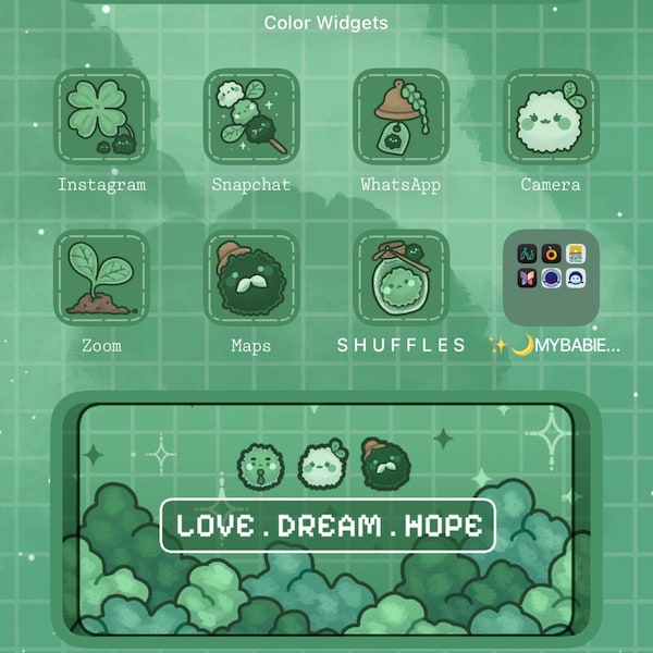 Ios and Android (easy Use) App Icon Set | Marimo Moss Ball | Cute ...