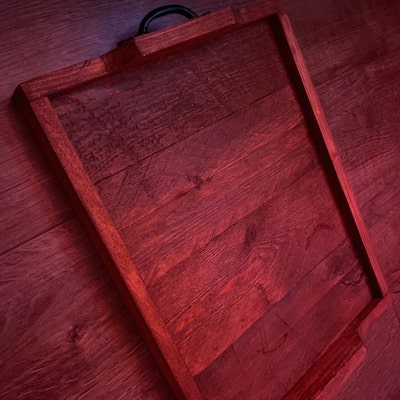 Handmade Custom Personalised Engraved Rustic Wooden Serving Tray Small ...