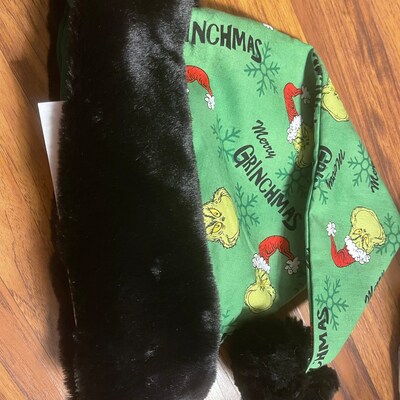 Solid Black Cotton Christmas Santa Hat - Etsy