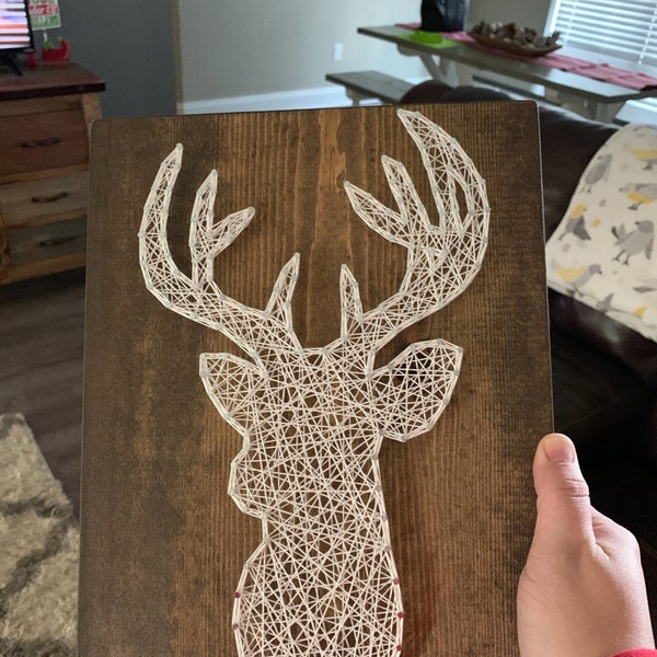 Deer String Art, Deer Art, Outdoor String Art, Deer String Design, Deer ...