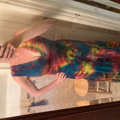 Deep Electric Rainbow Hand Dyed Tiedyed Rayon Gauze Long Skirt - Etsy