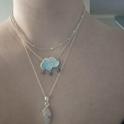 Rain Cloud Charm Necklace Rain Cloud Jewelry Charm Necklace - Etsy