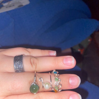 Custom Braided Bicone Crystal Rings Customizable, Rainbow, Colorful ...