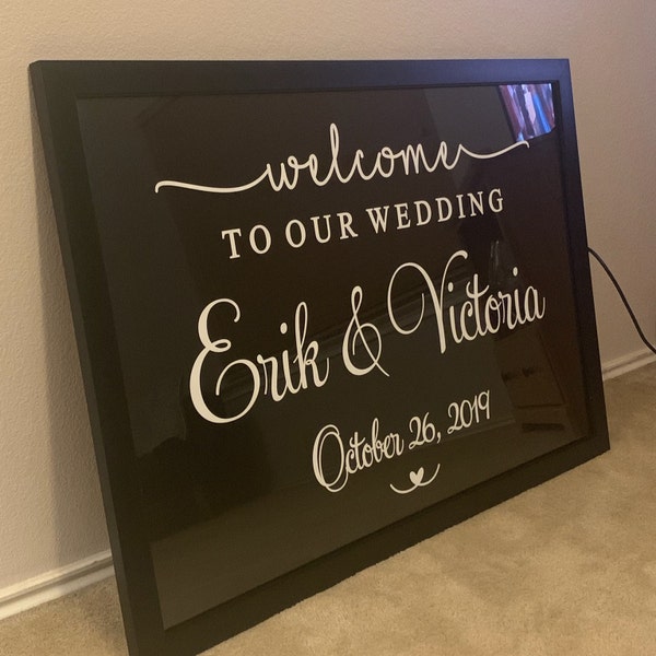 Wedding Welcome Decal Sticker-personalized Couples Names and Dates ...