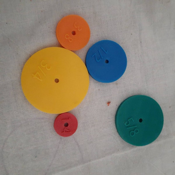 Multi Color Seam Allowance Disc Set - 6 Sizes Included 1/4" to 1 ...