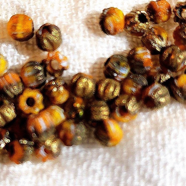 50pcs: Marbled Berry Opal 4x2mm Firepolished Rondelle, Faceted Donut ...