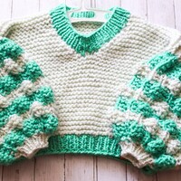Bubble Sleeve Sweater Knitting Pattern, Oversized Knitted Sweater ,PDF ...