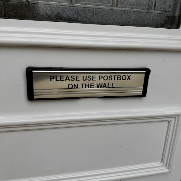 Personalised Letterbox Sign Decal Label for Greeting or Instruction and ...