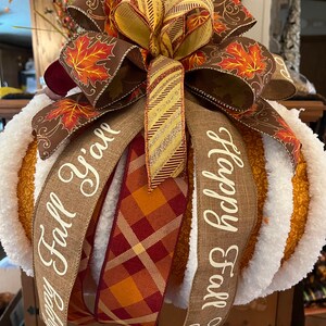 Fall Bow, Happy Fall Yall Bow, Pumpkin Bow, Leaf Bow, Orange Bow, Fall ...