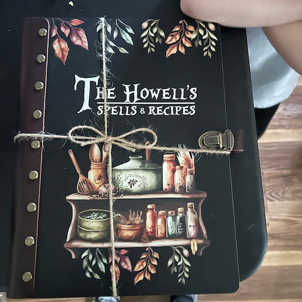 Personalized Halloween Recipe Book Wooden Recipe Binder Witch Recipe ...