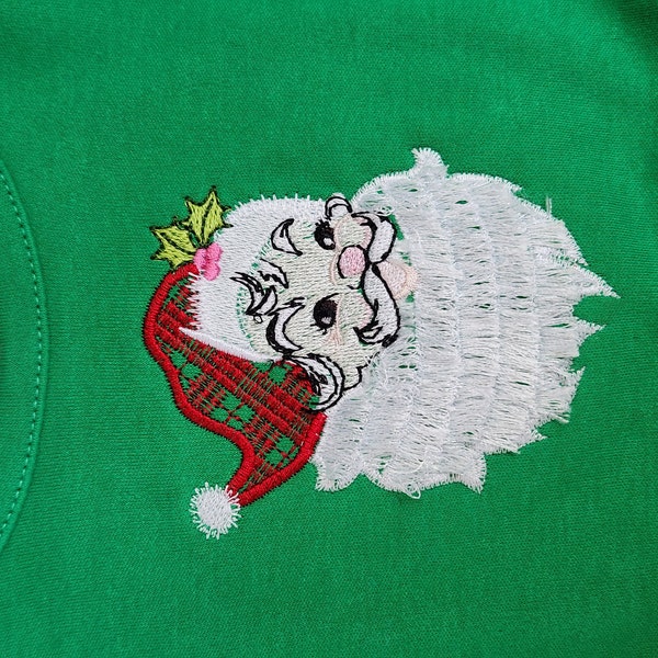 Christmas Santa Claus Fringed Fluffy Santa Beard Gingham Hat Fluffy ...