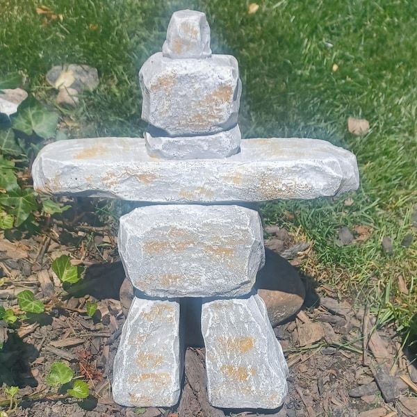 Inuksuk 13 In.(33cm), Concrete Inukshuk, Inuit Art, Stone Sculpture ...