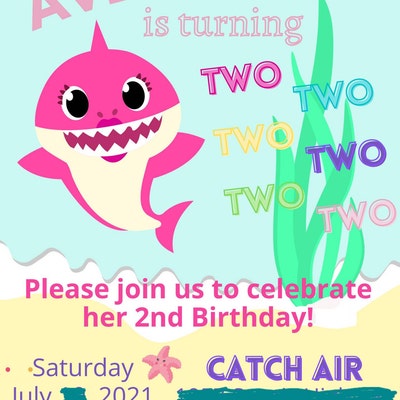 Printable Baby Shark Food & Drink Signs Pink Baby Shark Editable Sign ...