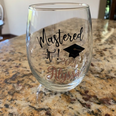 Personalized Stemless Wine Glass for Graduation Gift - Etsy