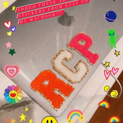 Glitter Varsity Chenille Adhesive Letter Patches - Etsy