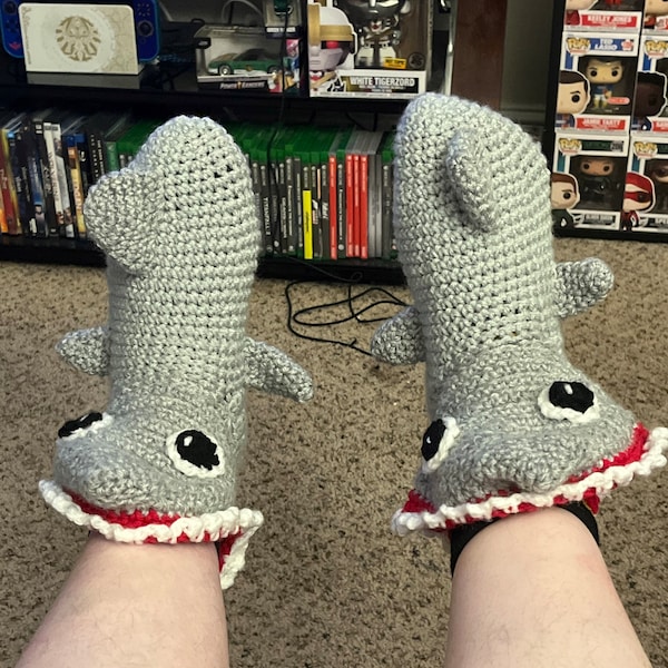 Crochet Pattern Shark Slippers Adult Sizes (EUR Size 35 to 46) - Etsy