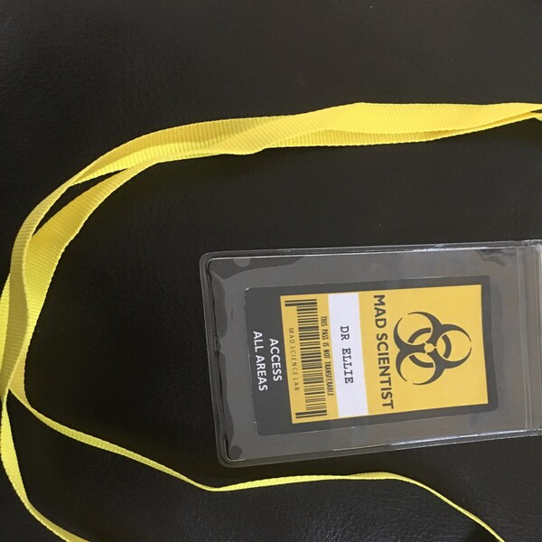 Printable Mad Scientist ID Badge Template: Editable Name Tag (digital ...