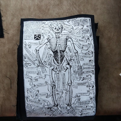 Skeleton Back Patch Black Metal Back Patch, Goth Backpatch, Death ...