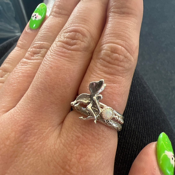 Fairy Ring, Forest Fairy Ring, Silver Fairy Ring, Silver Rings, Opal ...