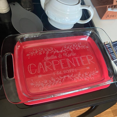Personalized Casserole Dish Pyrex Baking Dish Engraved Name Present ...