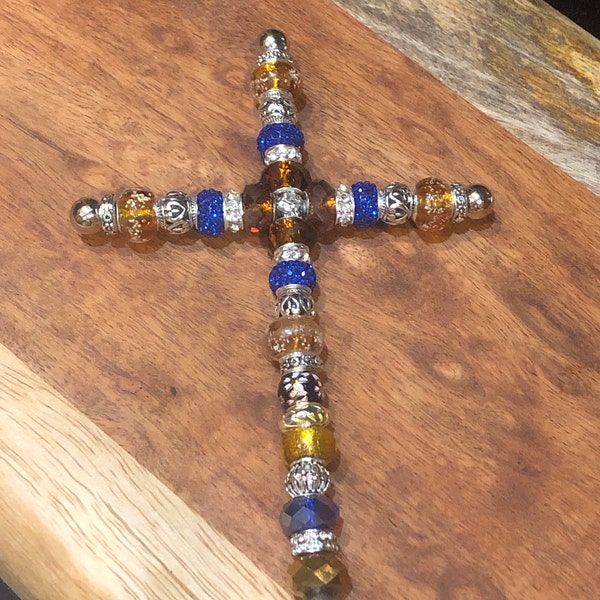 Beautiful Beaded Cross Garden Stake - Etsy