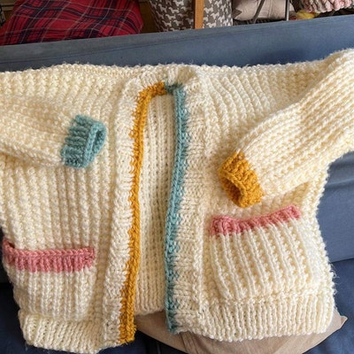 My Big Comfy Ribbed Cardi Knitting Pattern, Easy Knit Sweater Pattern ...