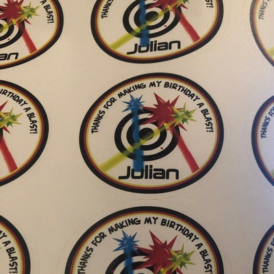 Laser Tag Stickers, Laser Tag Birthday Party, Laser Tag Favor Labels ...