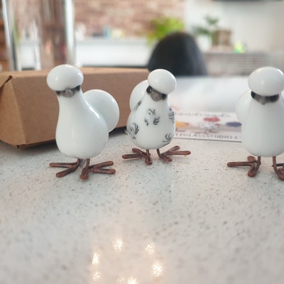 Glas Miniatuur Kippen Duo Verzamelobjecten Pasen Decoratie Miniatuur ...