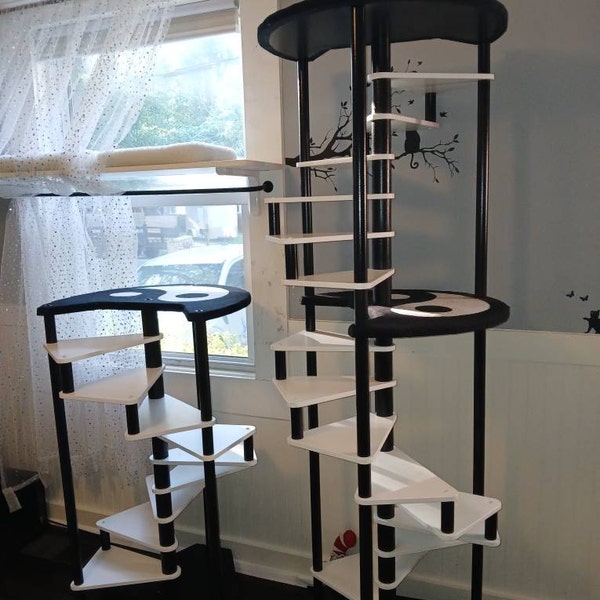 Cat Tree, 9 Step Spiral Cat Ladder, Cat Stairs With Cat Perch on Top ...