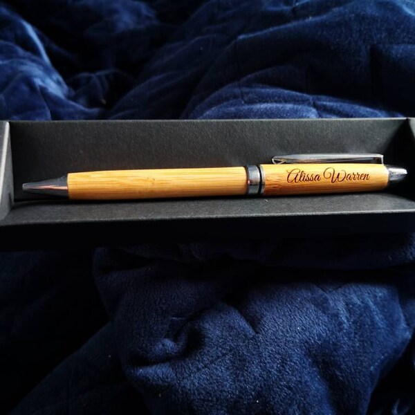 Personalised Custom Bamboo Eco Pen + Gift Box | Design A Truly Unique ...