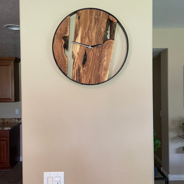 18, Made to Order, Live Edge Clock, Wood Clock, Rustic Wood Clock ...